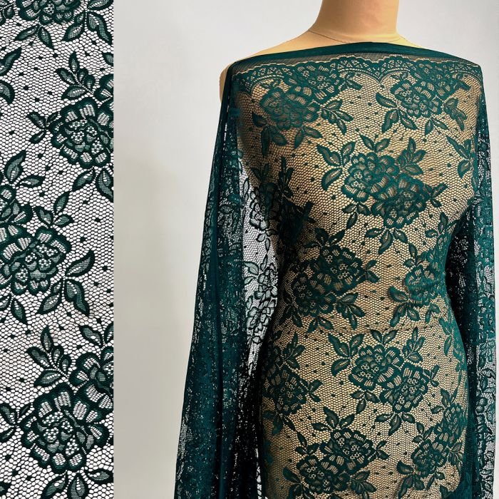 Green stretch lace fabric store